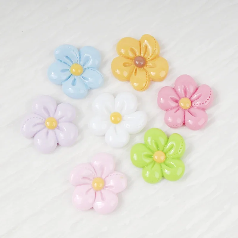 10/100pcs Flower Resin Patch Scrapbook DIY Resin Craft Handicraft ...
