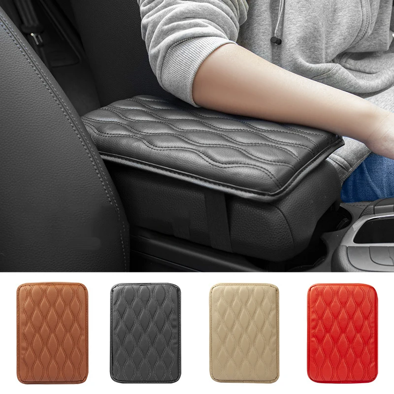 Car-Central-Armrest-Leather-Pad-Auto-Center-Console-Arm-Rest-Non-slip ...