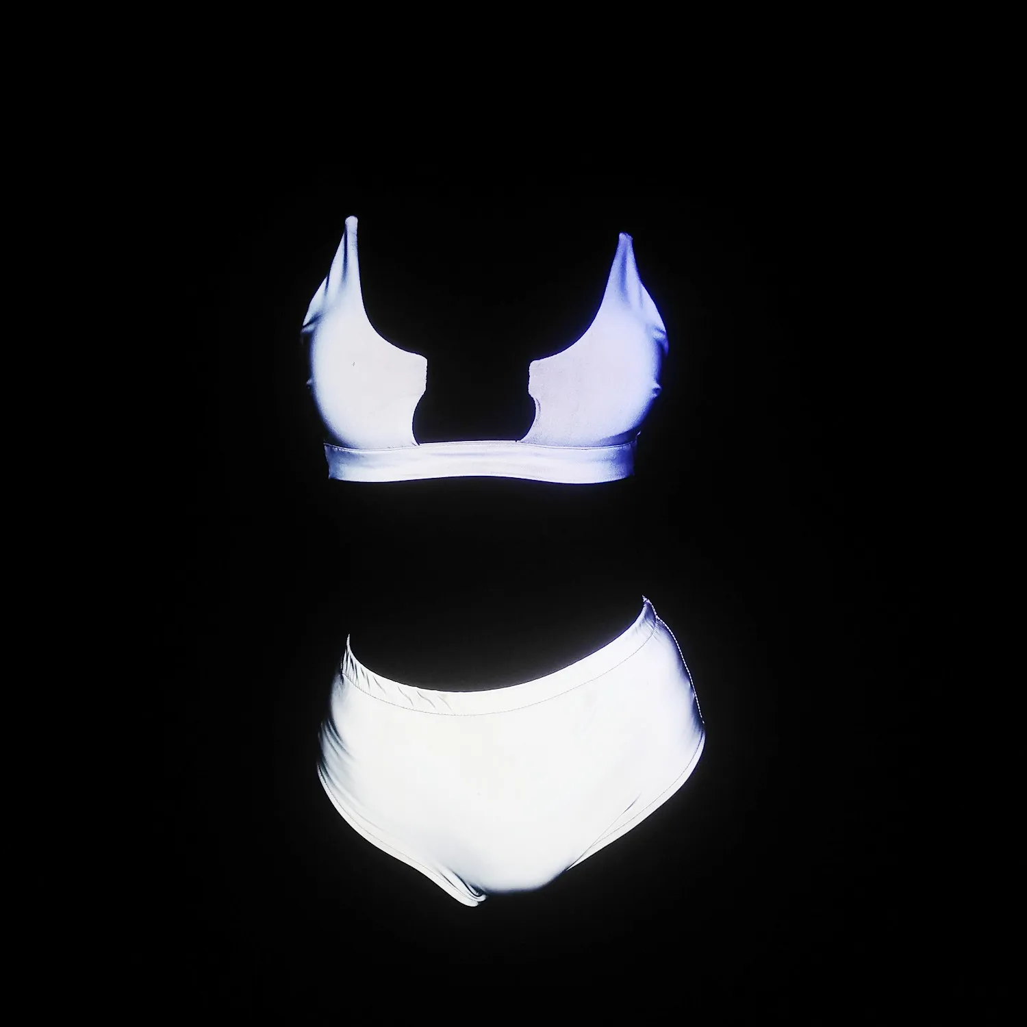 Reflective Summer Bikinis Set Women Rainbow Rave Swimsuit 2 Piece