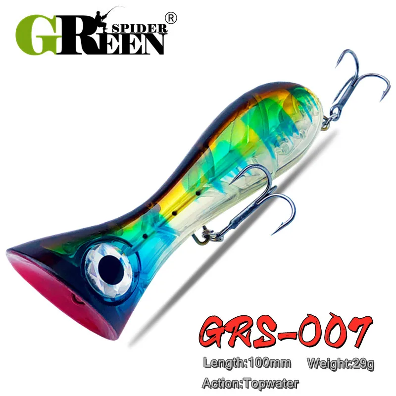 GREENSPIDER-se-uelo-de-pesca-Popper-cebo-duro-de-agua-superior-ojos-3D ...