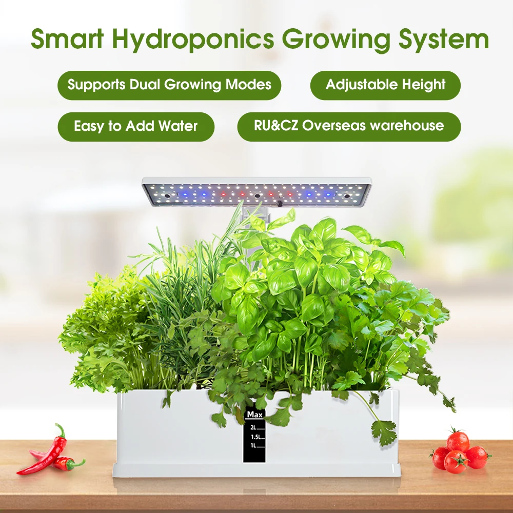 Smart Hydroponics Growing System Herb Garden Kit 9 Pods Automatic ...