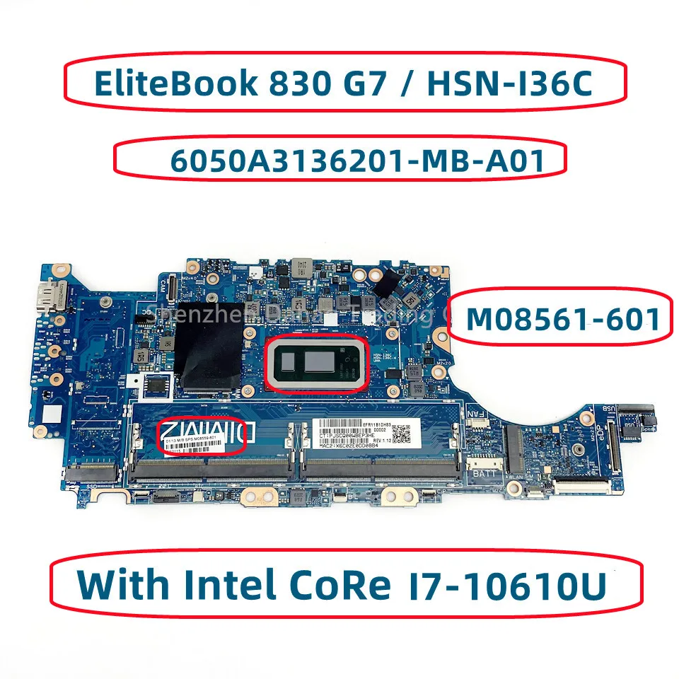 M08559-601 M08561-001 6050A3136201-MB-A01 For HP EliteBook 830 G7 ...