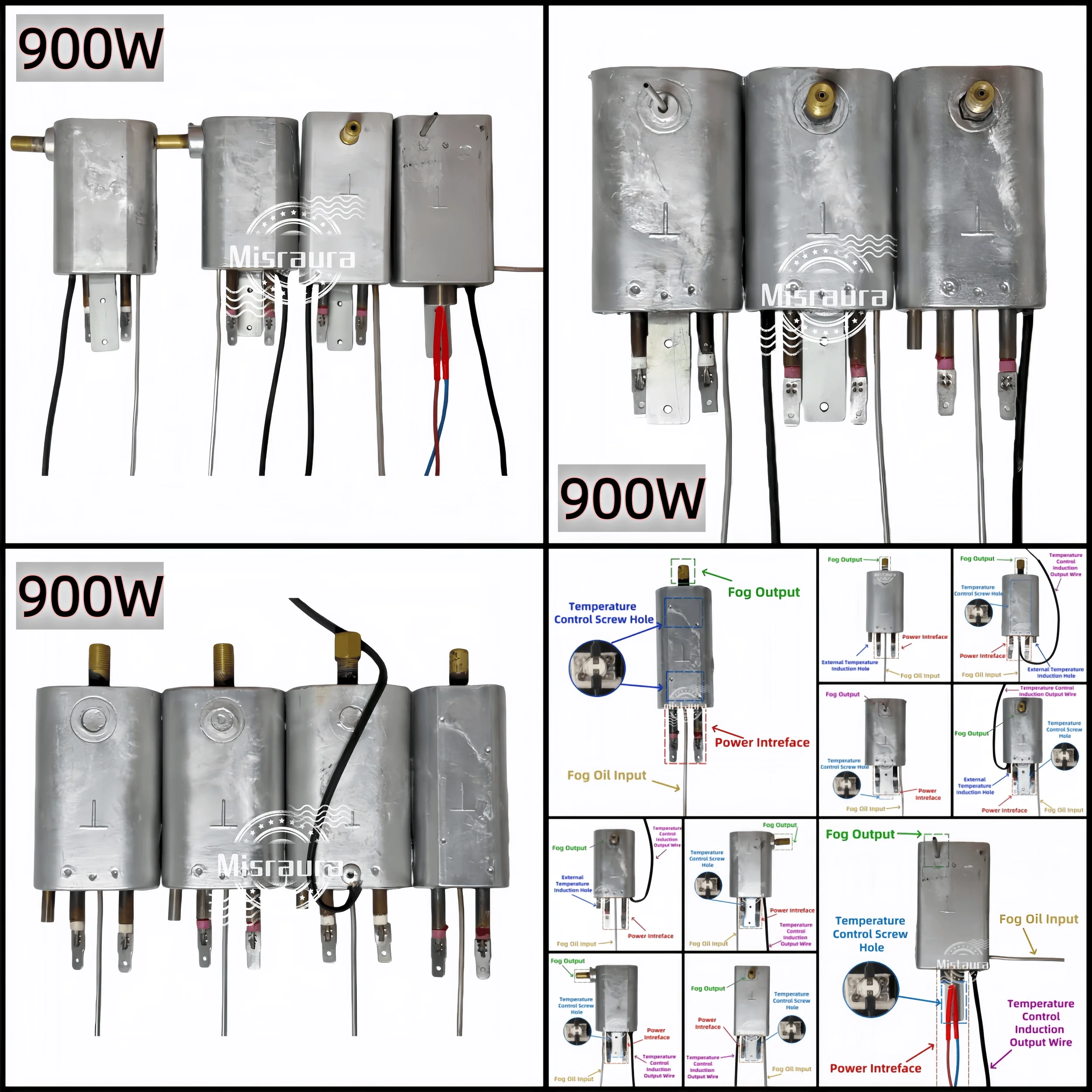 900W Smoke Fog Machine Heater Upright Spray Lateral Spray Heating Rod ...