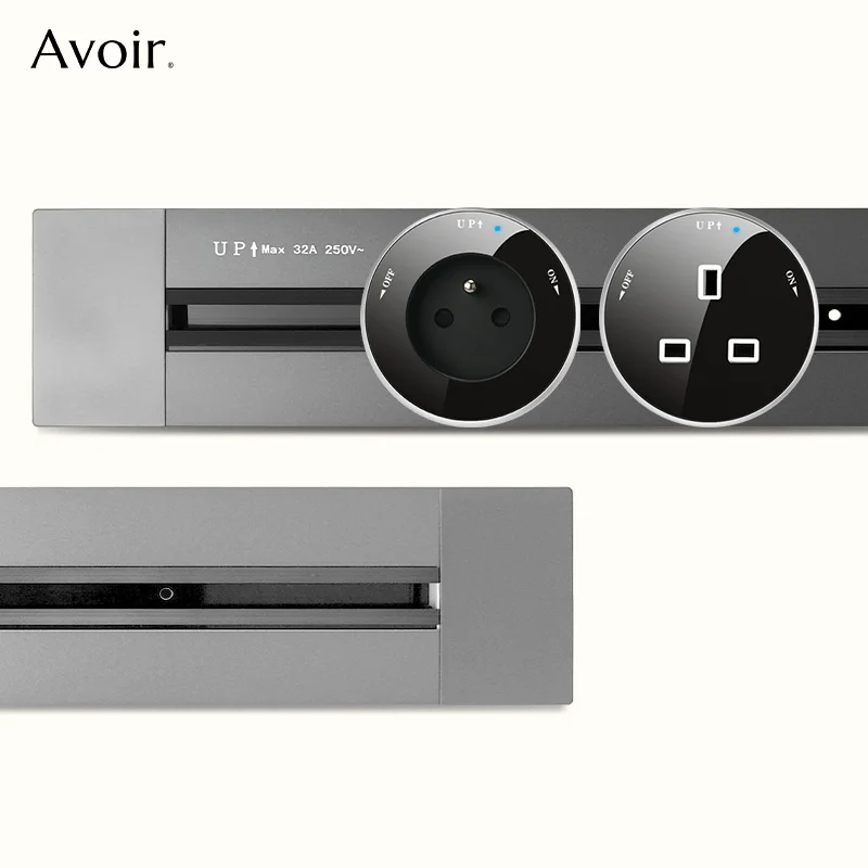 Avoir Hidden Track Socket Round Square Module Adapter Rail Wall ...