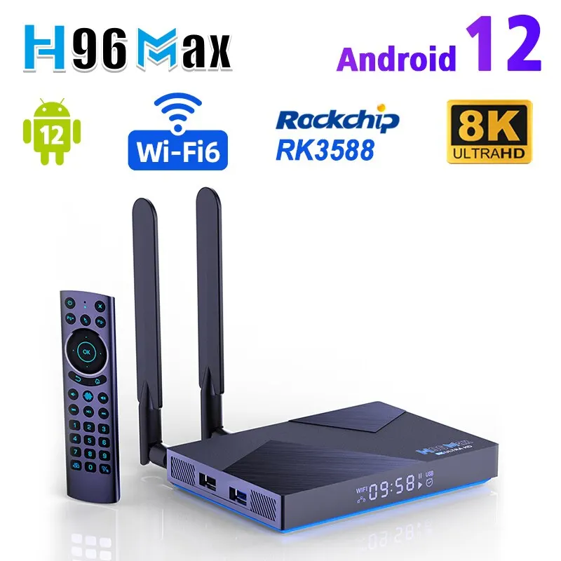 H96 MAX V58 TV Box Rockchip RK3588 Android 12 Octa Core 6TOPS NPU 8GB ...