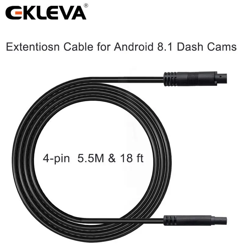 6 Meters Dash Cam Cable Extension Cable Line Rear View 4 Pin AV Cable ...