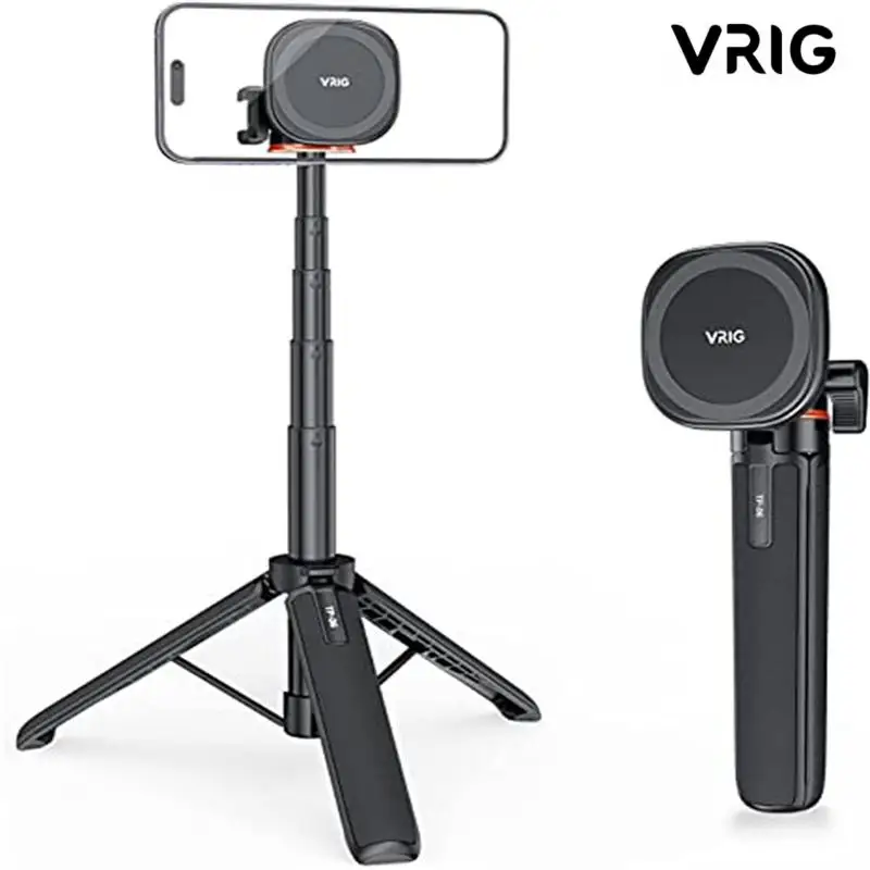Vrig 마그네틱 확장 셀카봉 삼각대, 1/4 인치 자석 삼각대 마운트, 휴대폰 삼각대 스탠드, MagSafe 아이폰 안드로이드 ...