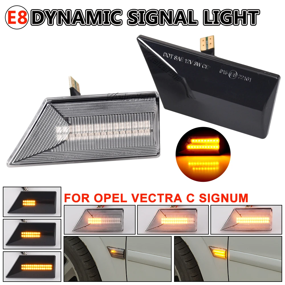 1Pair-Car-Led-Dynamic-Turn-Signal-Light-For-Opel-Vectra-C-2002-2008 ...