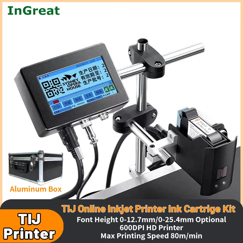 TIJ Online Inkjet Printer & Ink Date Barcode QR Code Variable Data Logo ...