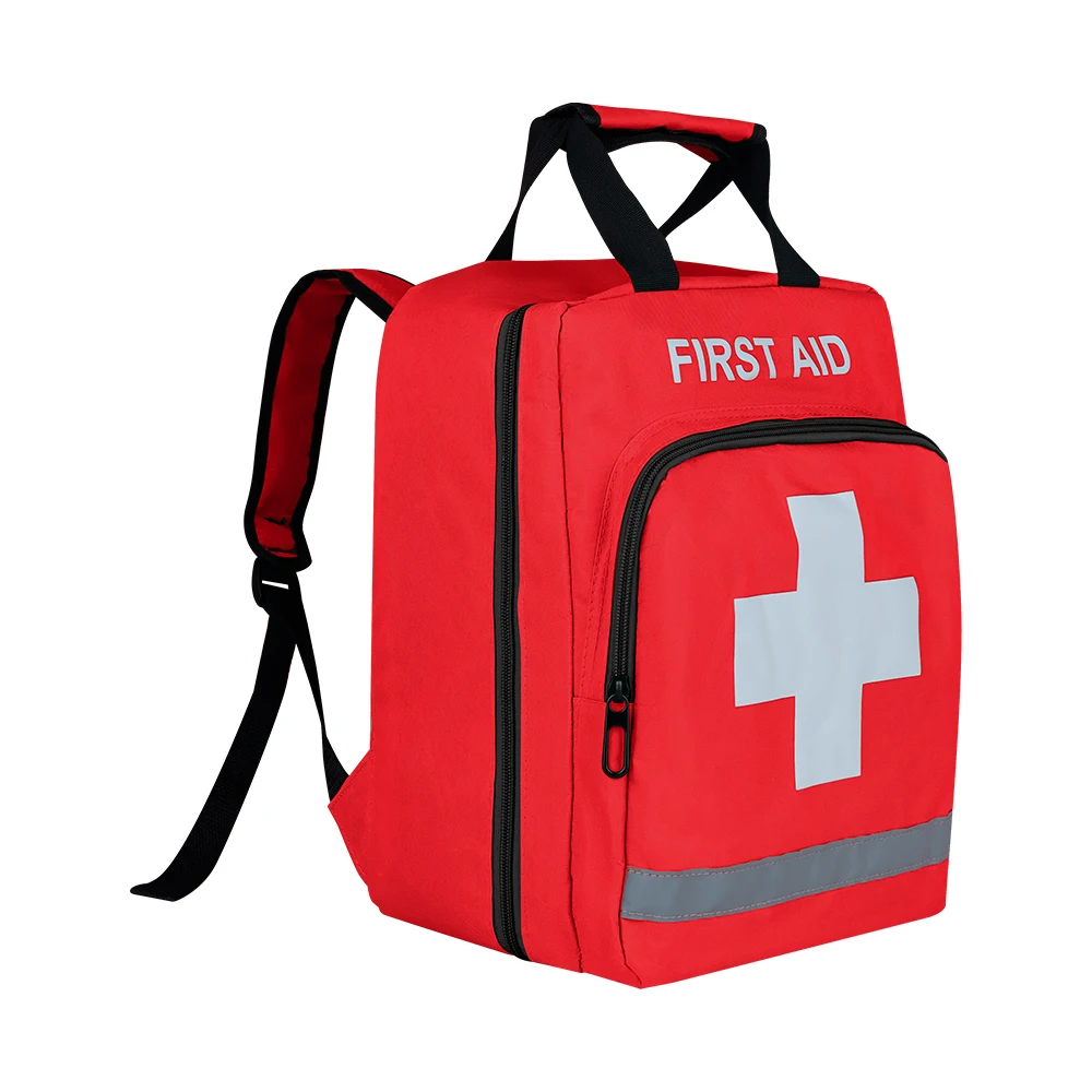 Red-Emergency-Backpack-First-Aid-Bag-Empty-Medical-First-Aid-Rucksack ...