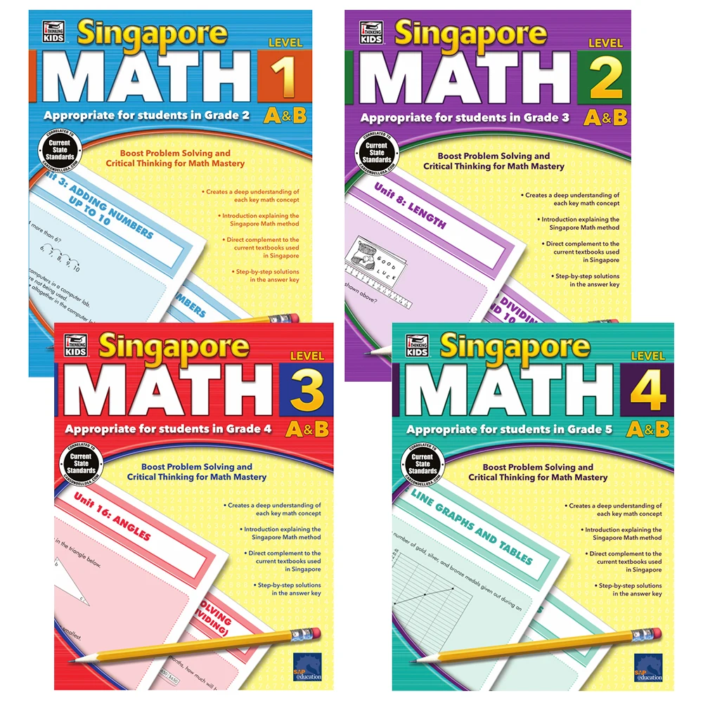 4books set Singapore Math Appropriate For Students Learning Math 4books-set-singapore-math-appropriate-for-students-learning-math