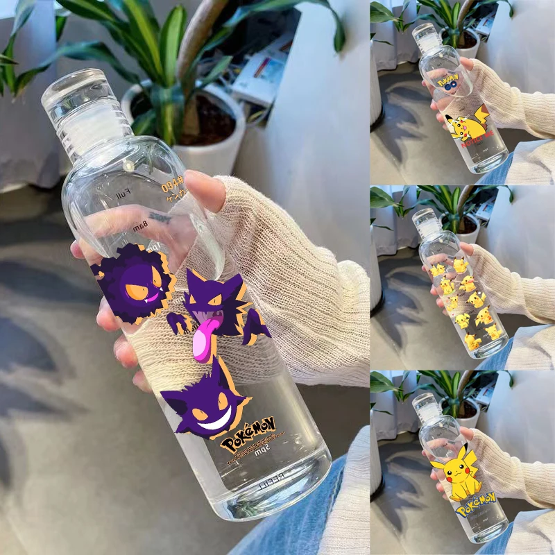 500ML-Pokemon-Pikachu-Water-Cup-Plastic-Sport-Water-Bottle-with-Time ...