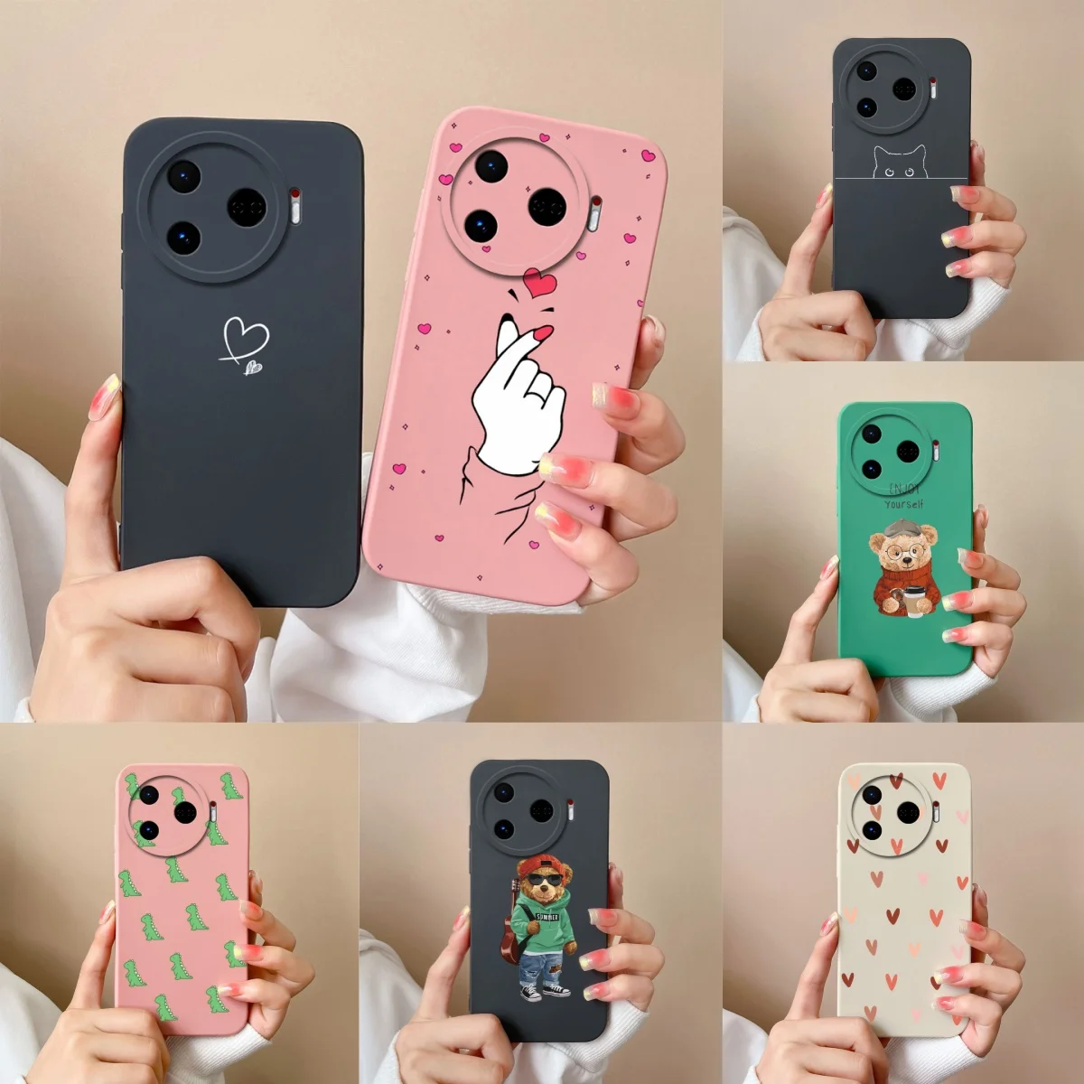 Cases-For-Tecno-Camon-30-Pro-5G-Love-Heart-Bear-Liquid-Durable ...