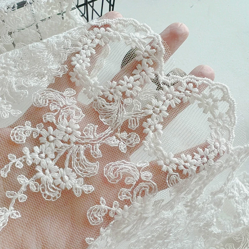 14Yards-17cm-Cotton-Thread-Mesh-Lace-Trims-Nylon-Net-Embroidered ...