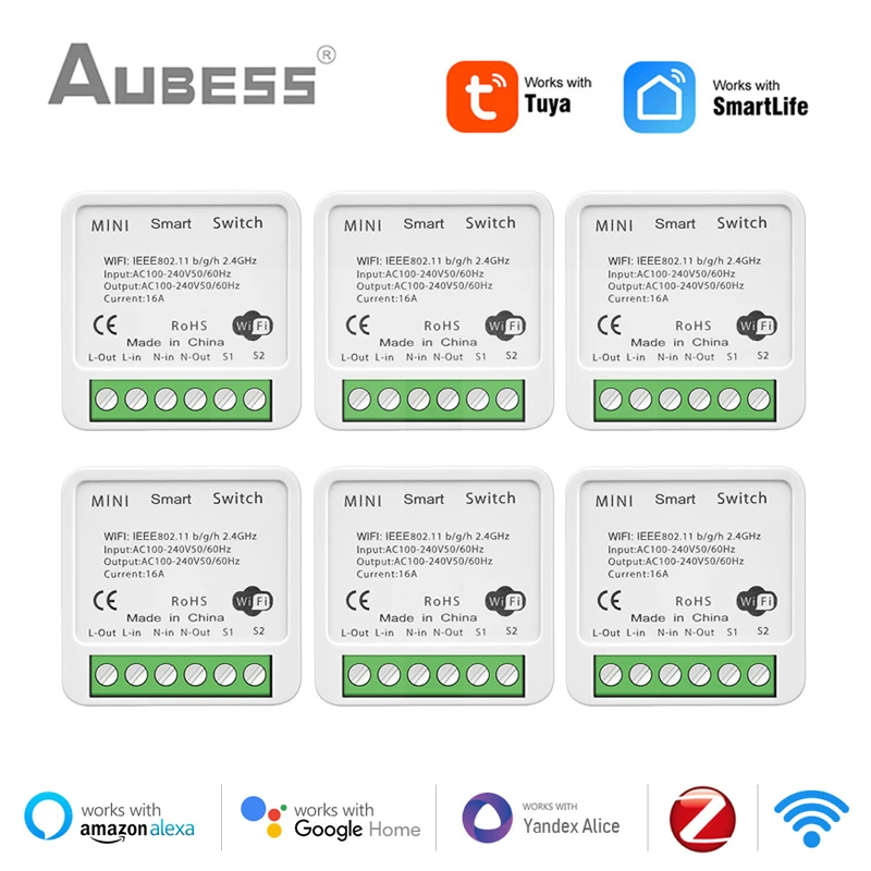Tuya Mini Wifi Diy Switch 16/10a 2 Way Control Smart Home Automation ...