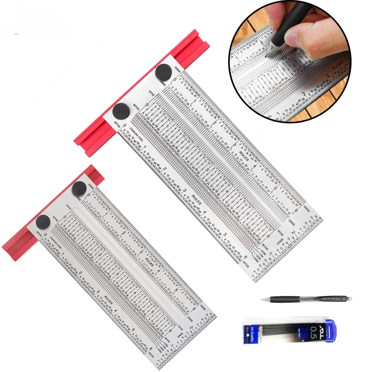 Precision Marking T-Rule Stainless Steel T Type Hole Ruler for ...