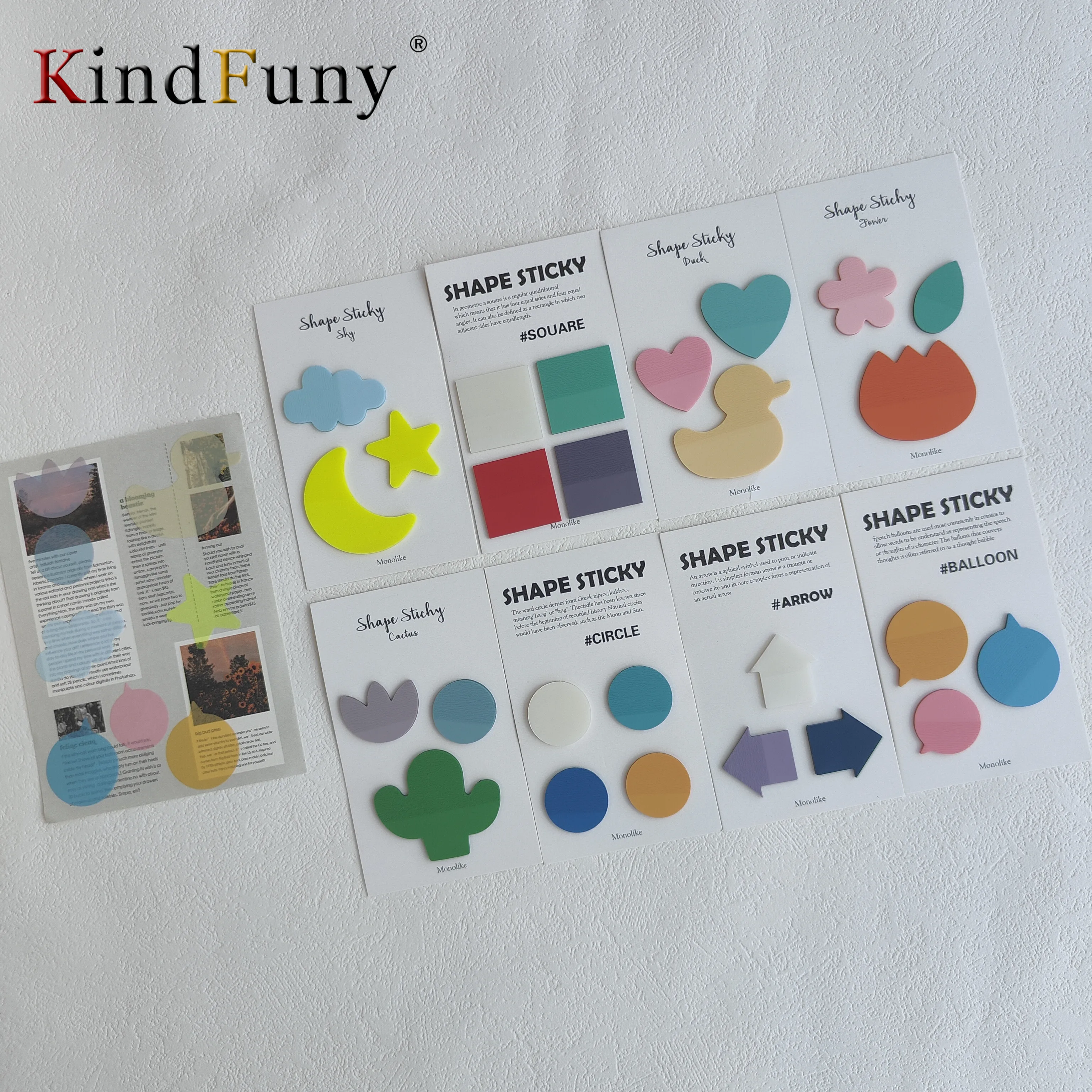 KindFuny Transparent Sticky Notes Self-Adhesive BookMarkers Annotation ...