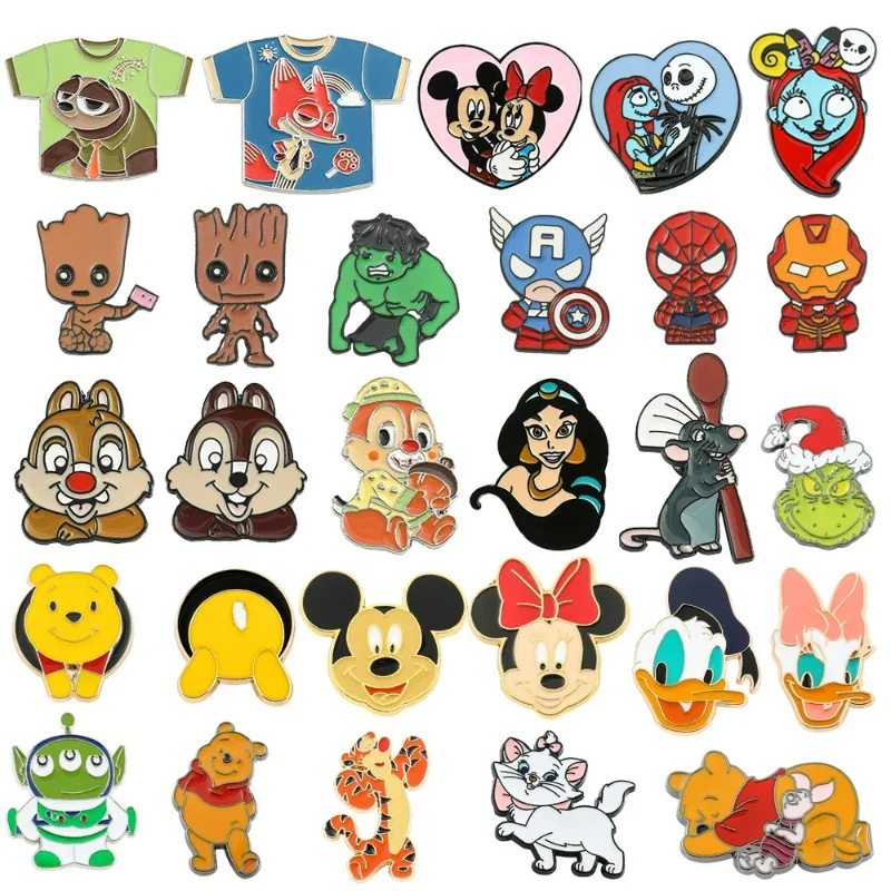Cartoon-Mickey-Mouse-Enamel-Pin-Spiderman-Groot-Stitch-Badges-on ...