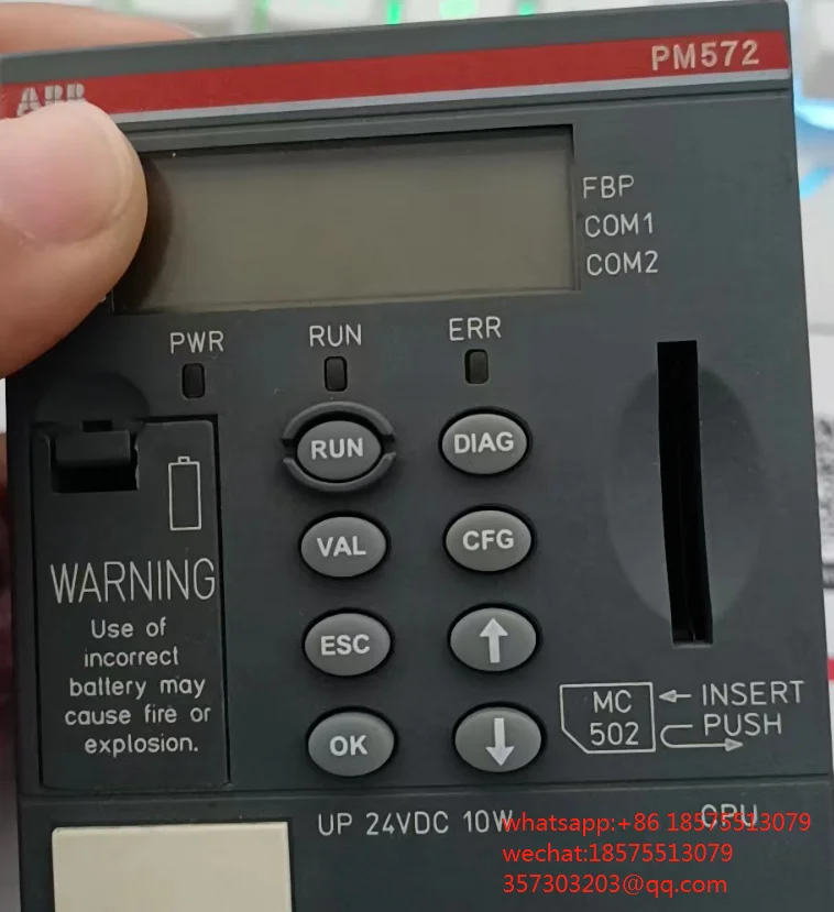 Para ABB PM572 A2 DA501 A4 1SAP130200R0200 Unidade Central de ...