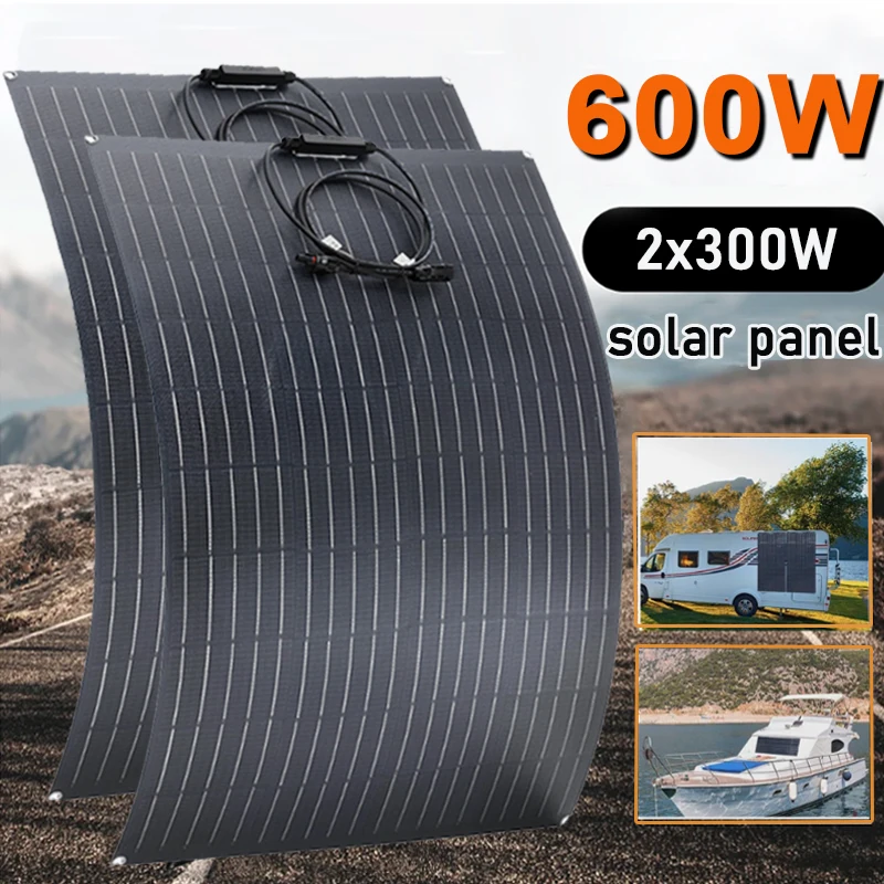 600w 300w Solar panel Kit 18V flexible mono kristalline Solarzellen Ladegerät für Outdoor ...