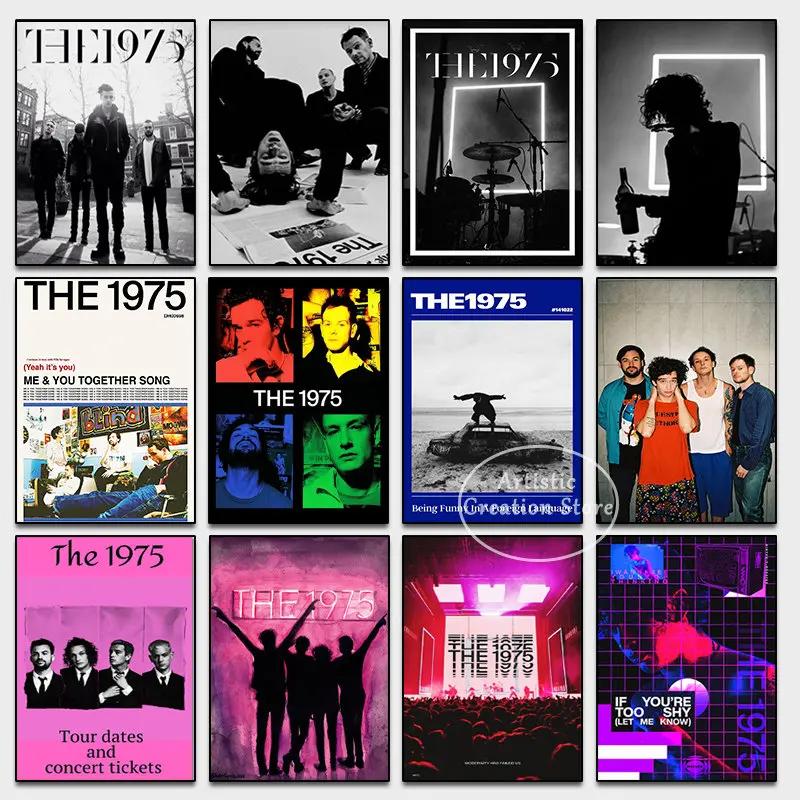 The 1975 Poster rock band Vintage Music Cover print Canvas Painting ...