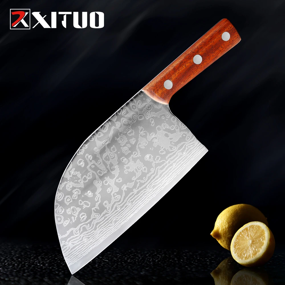 Forging-Serbian-Chef-knife-Full-Tang-High-Carbon-Clad-Steel-Chef-Meat ...
