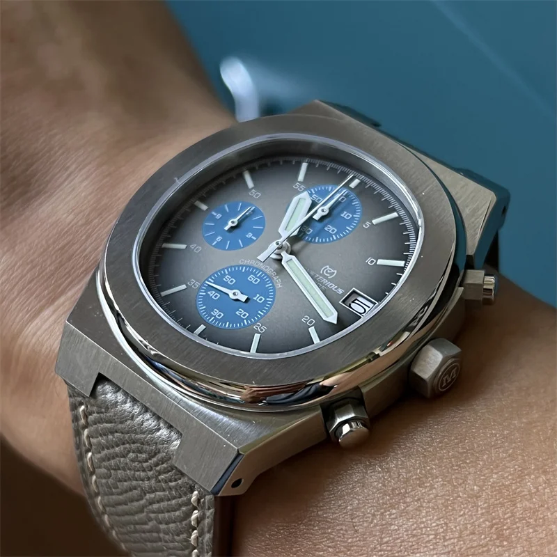 41mm Mystery Code Aviation Chronograph Stainless Steel Mens Pilot Watch ...