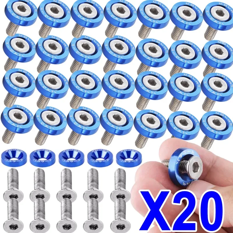 20PCS/Set Car Modification Gasket Screw Fender Bumper Engine Aluminum ...