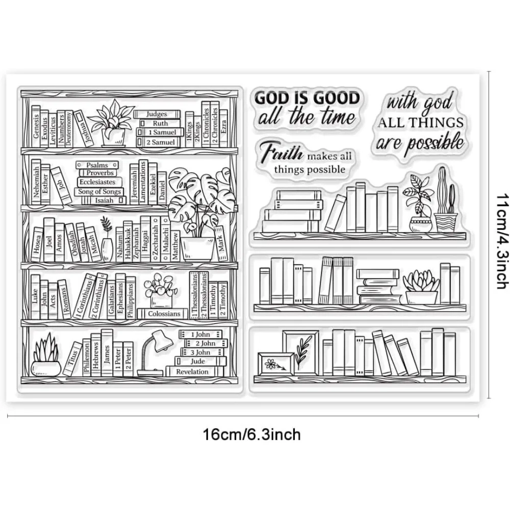 Bible Bookshelf Reading Plan Transparent Clear Stamps Bookrack and ...