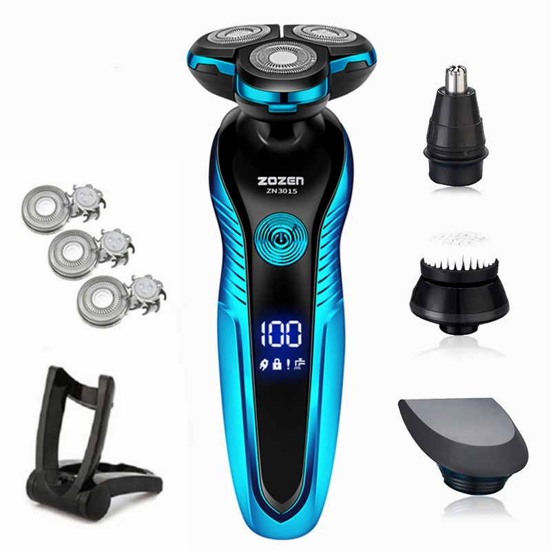 Electric Shaver Washable Rechargeable Electric Razor Rotary Shaving ...