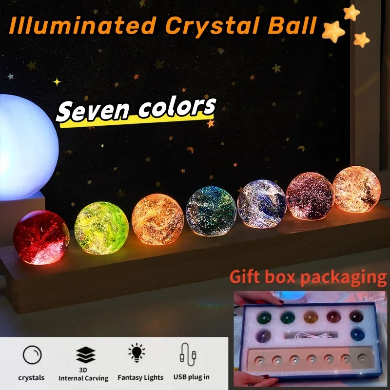 Romantic-retro-luminous-crystal-ball-desktop-ornaments-colorful-glazed ...