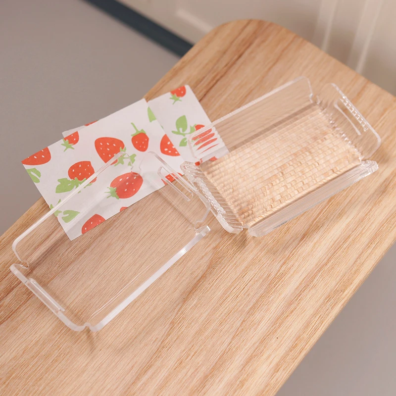 1-12-Dollhouse-Miniature-Transparent-Stripe-Tray-Mini-Tea-Tray-Fruit ...