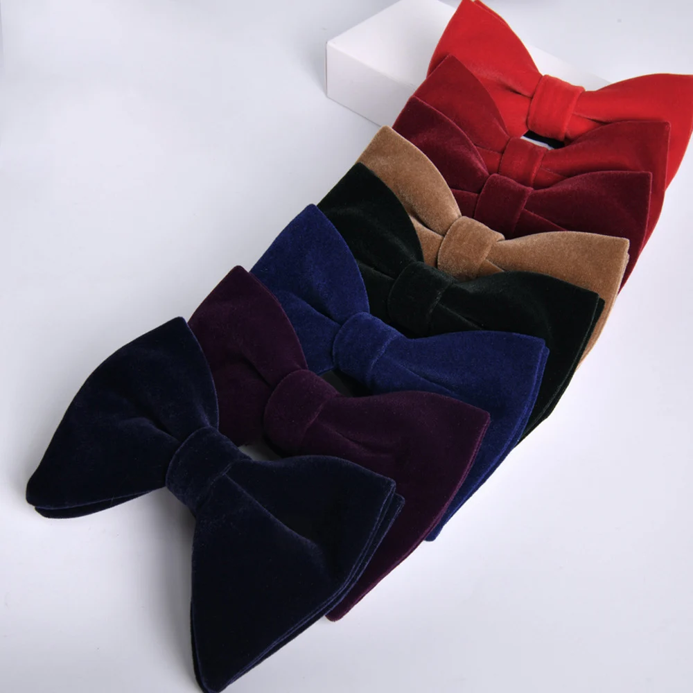 Black-Velvet-Bow-Ties-For-Men-Adjustable-Big-Bowknot-Man-Accessories ...