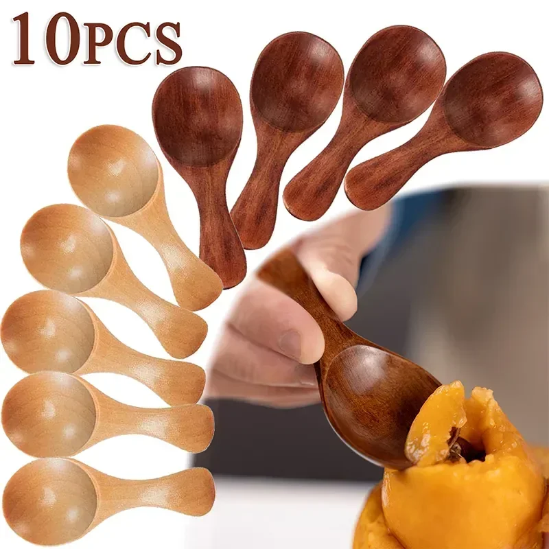 Wooden-Durable-Spoon-Condiment-Handle-Spoons-Kitchen-Honey-Spice-Small ...