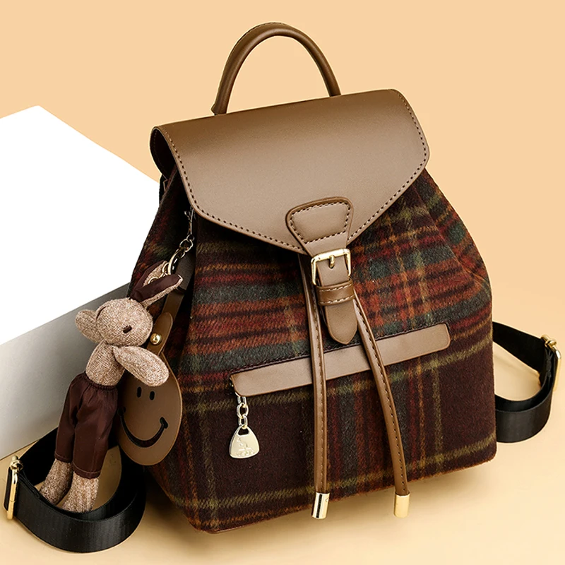 Fashionable-Plaid-Nylon-Backpack-Luxurious-Women-s-Designer-Brand ...