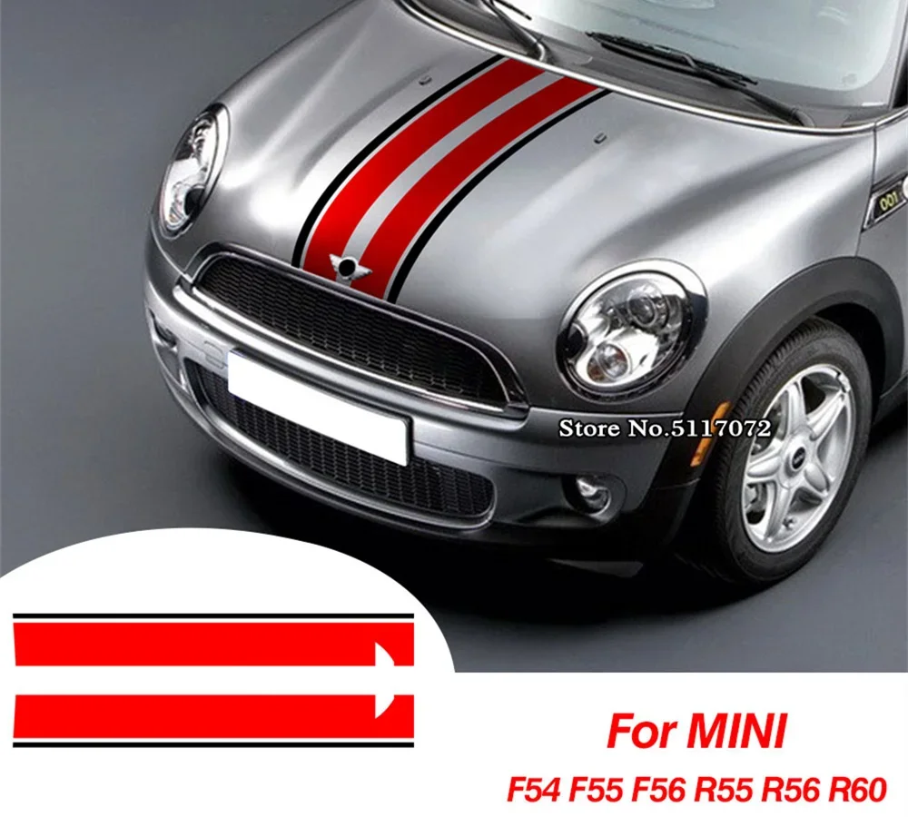 Car-Hood-Engine-Cover-Vinyl-Decal-Bonnet-Stripe-Stickers-For-MINI ...