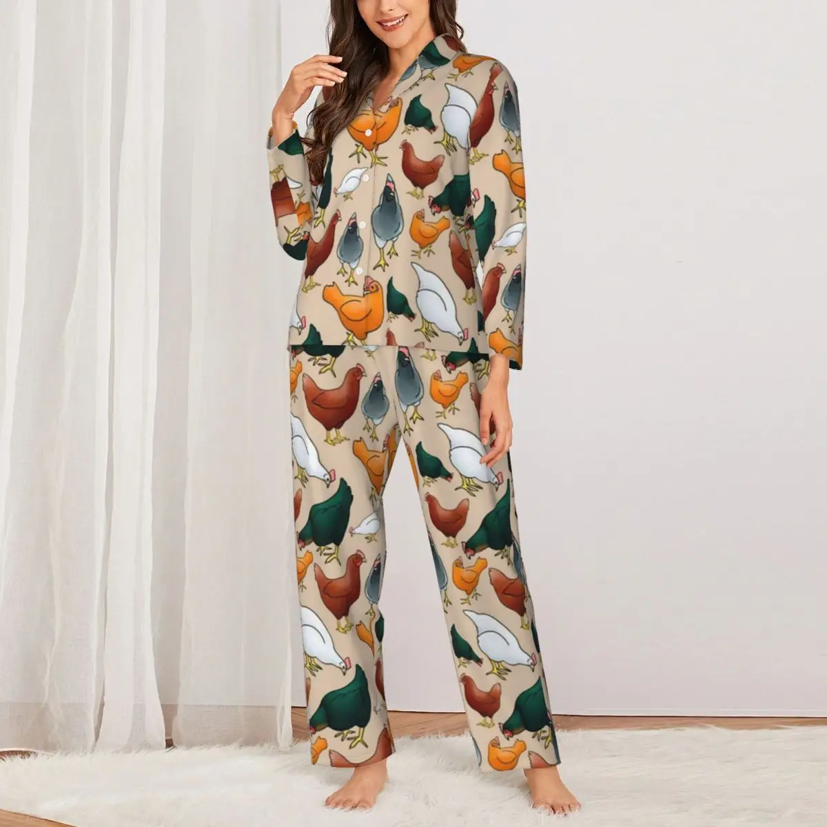 Colorful-Chicken-Pajamas-Female-Farming-Roosters-And-Hens-Daily ...