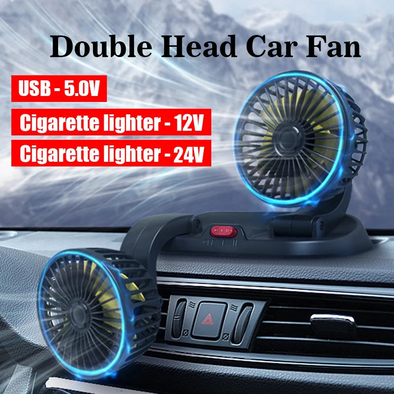5-12-24V-Car-Fan-Cooling-Car-Fan-Dual-Head-Usb-Car-Fan-2-Speeds ...