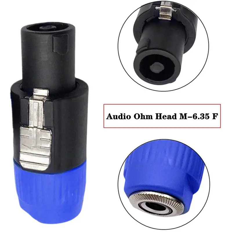 Speakon Four Core Professional Plug to 6.35mm Female Adapter Audio Ohm ...