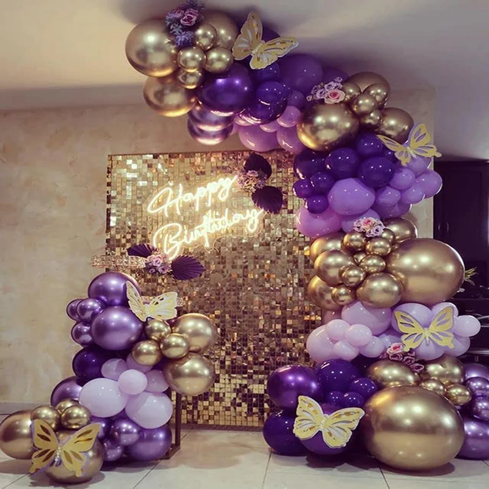 139Pcs-Dark-Purple-Light-Balloon-Garland-Arch-Kit-Metal-Purple-Gold ...