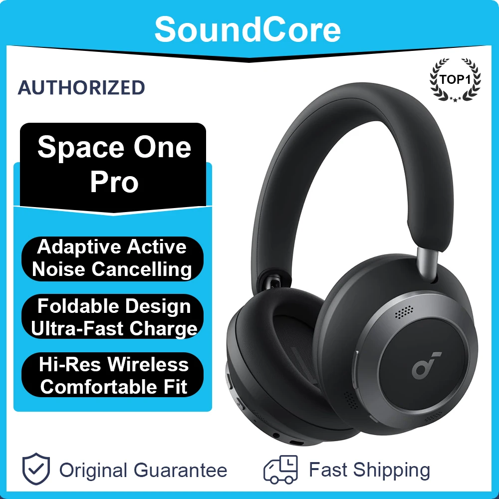 New-Soundcore-Space-One-Pro-Adaptive-Active-Noise-Cancelling-Headphones-Driven-by-6-Mics-Super ...