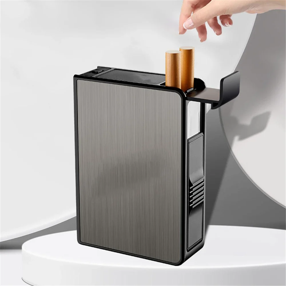 Portable Automatic Cigarette Case Waterproof Metal Cigarette Box 20pcs ...