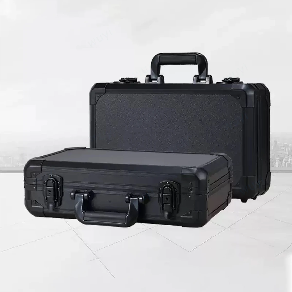 All Black Key Lock Carrying Box Industrial Aluminum Tool Flight Case ...