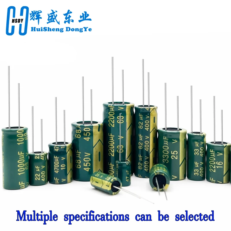 5Pcs Capacitor 100V 200V 250V 400V 450V 500V 2.2UF 4.7UF 6.8UF 8.2UF 15UF 22UF 33UF 47UF 68UF ...