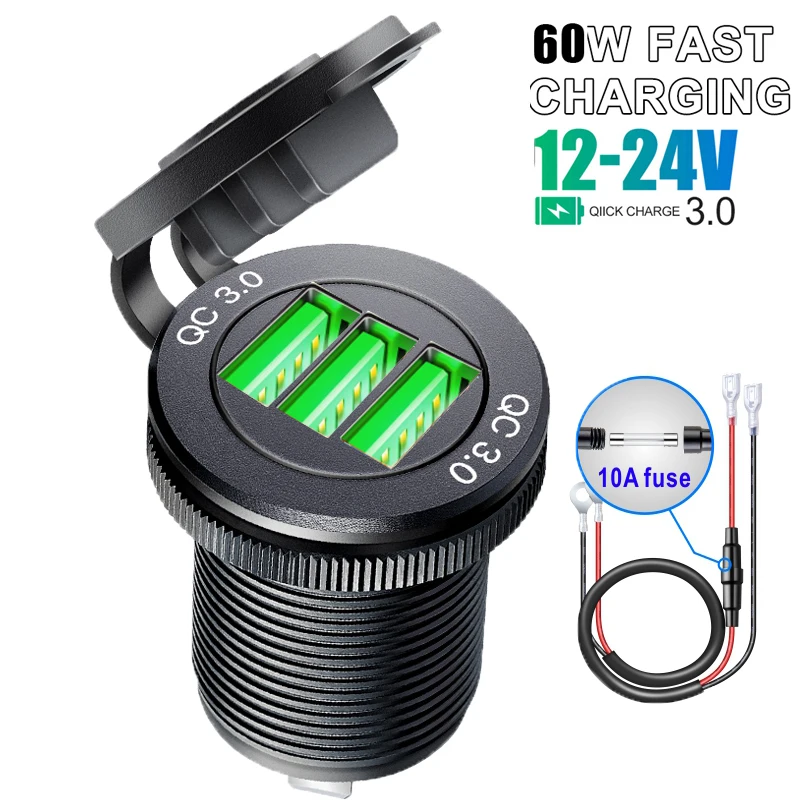 12v-built-in-usb-car-usb-outlet-3-0-socket-USB-C-Super-adapter-car ...