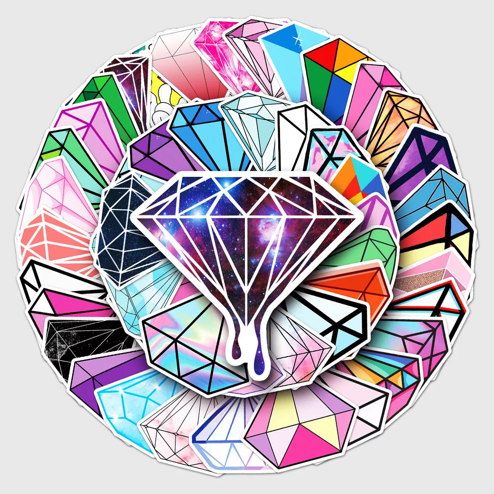 10-50Pcs-Transparent-Diamond-Design-Stickers-For-Snowboard-Car-Laptop ...