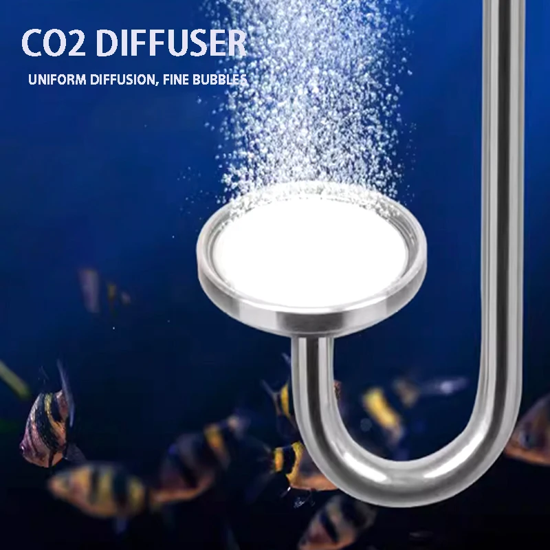 Aquarium CO2 Nebulizer Aluminum Alloy+Ceramic Plate+Suction Cup CO2 ...