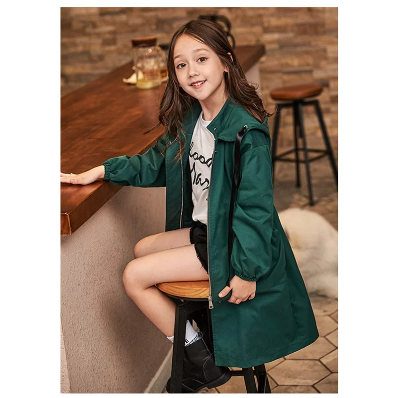 Girls-Autumn-Jackets-Long-Style-Trench-Solid-Colour-Coat-Kids-Hooded ...