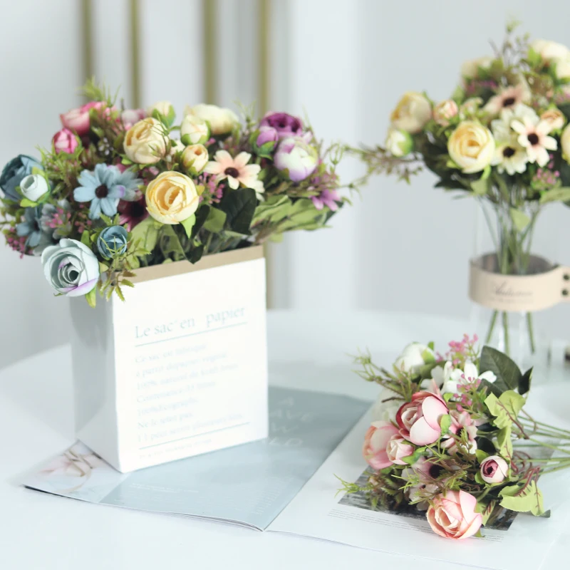 30cm-Autumn-Artificial-Flower-Mixed-Rose-Silk-Romantic-For-Wedding-Home ...