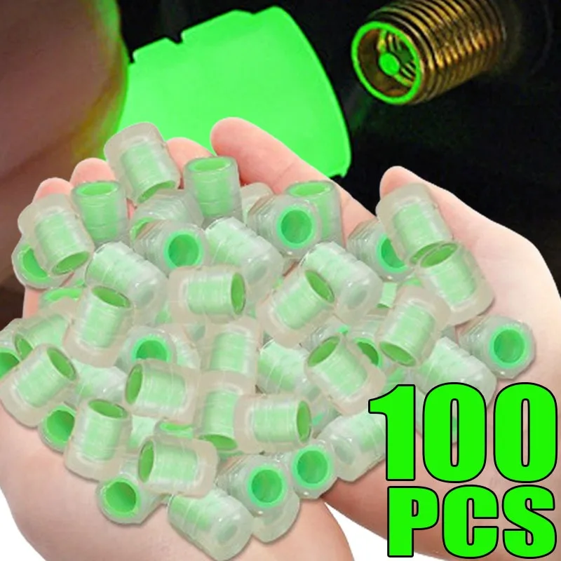 1-100PCS-Car-Luminous-Tire-Valve-Cap-Motorcycle-Bike-Wheel-Nozzle-Night ...